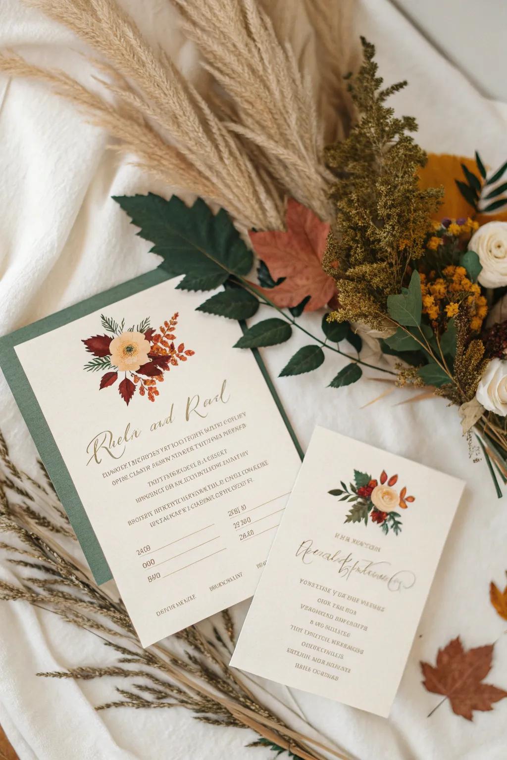 12+ Charming Fall Wedding Invitation Ideas - Vervilla