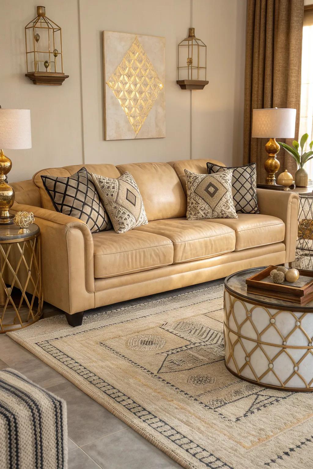 16+ Chic Beige Leather Sofa Living Room Ideas - Vervilla