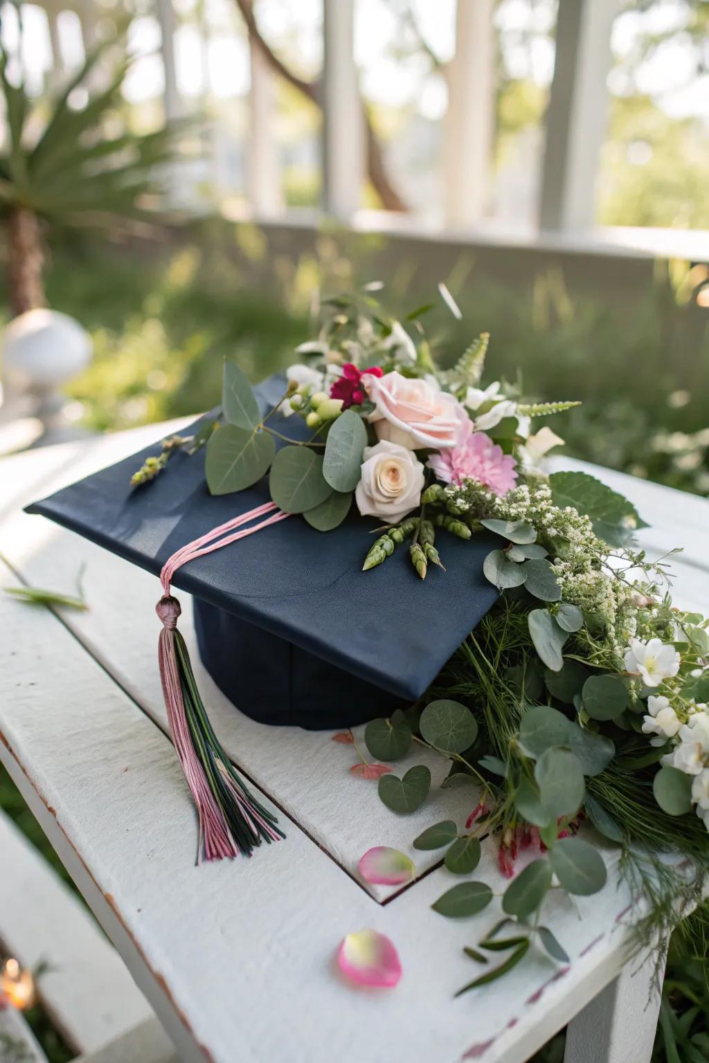 16+ Beautiful Grad Cap with Flowers Ideas - Vervilla