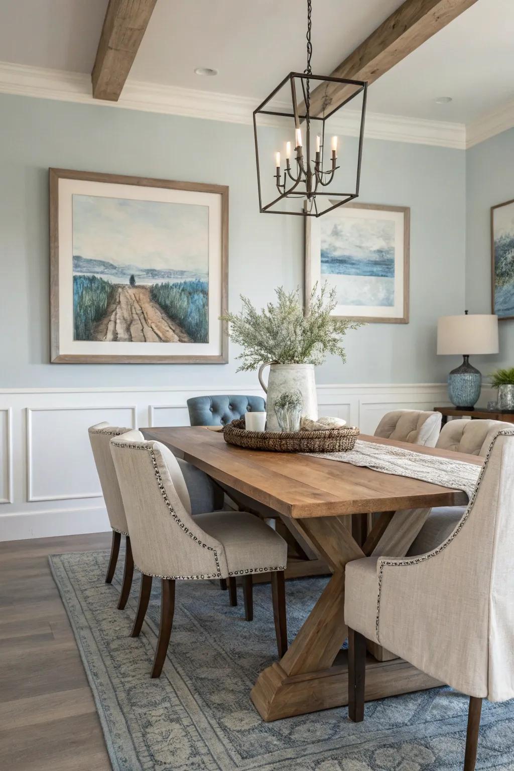 19+ Chic Modern Farmhouse Dining Room Wall Decor Ideas - Vervilla