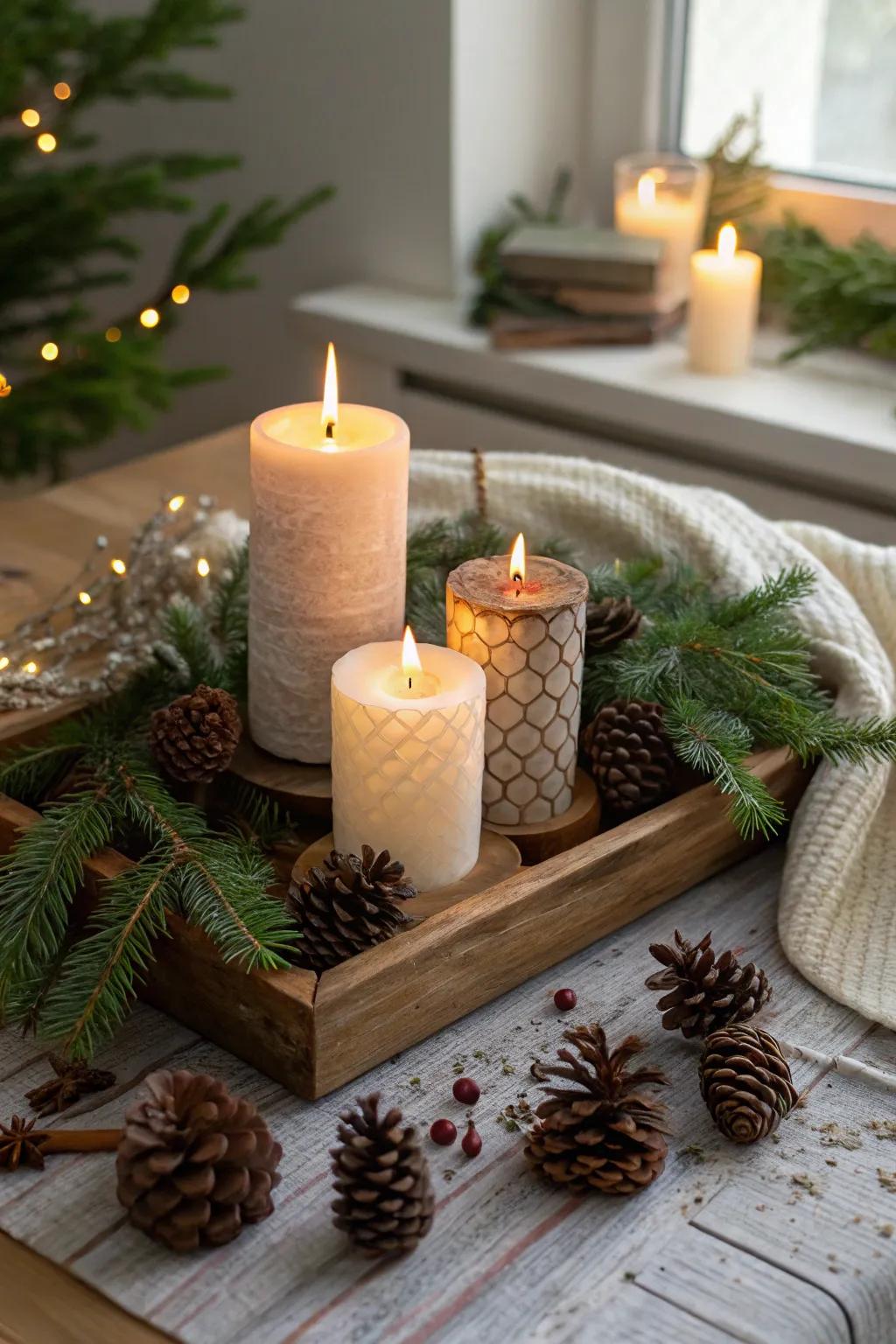 12+ Charming Christmas Candle Decoration Ideas - Vervilla
