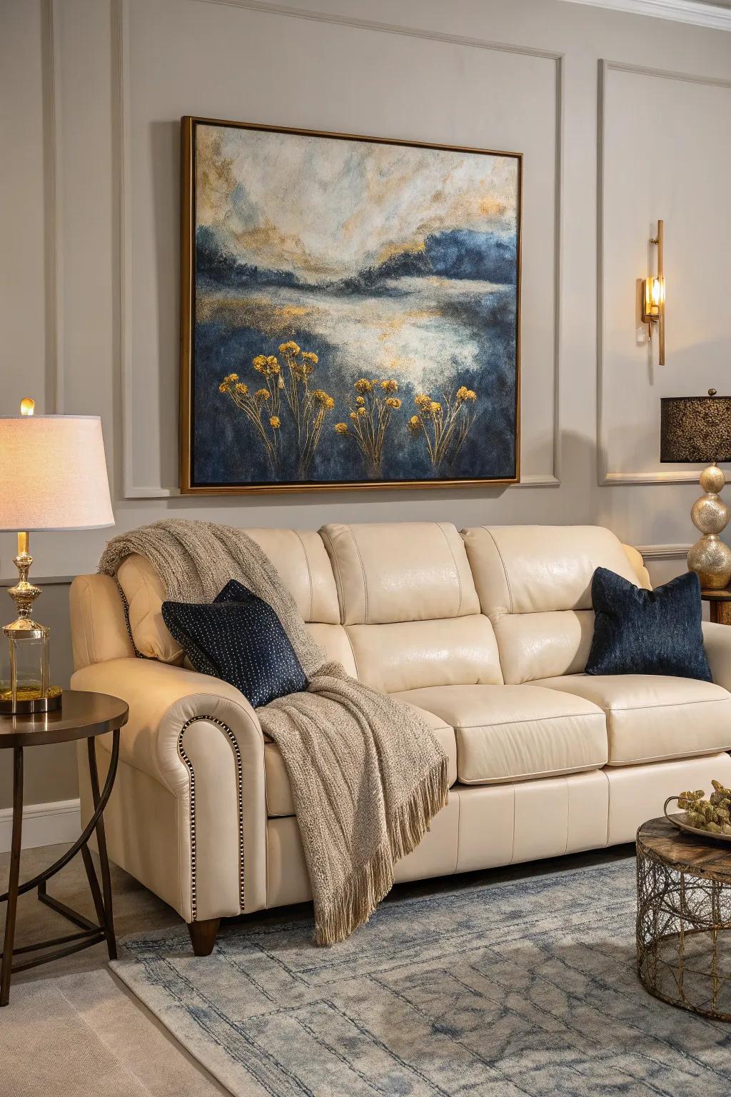 16+ Chic Beige Leather Sofa Living Room Ideas - Vervilla