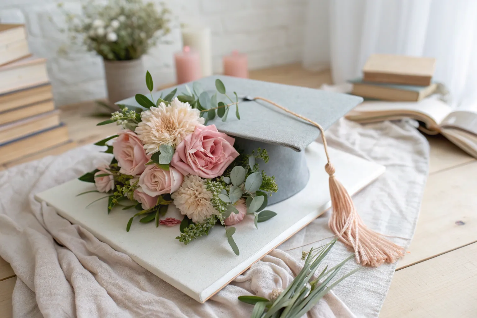 16+ Beautiful Grad Cap with Flowers Ideas - Vervilla